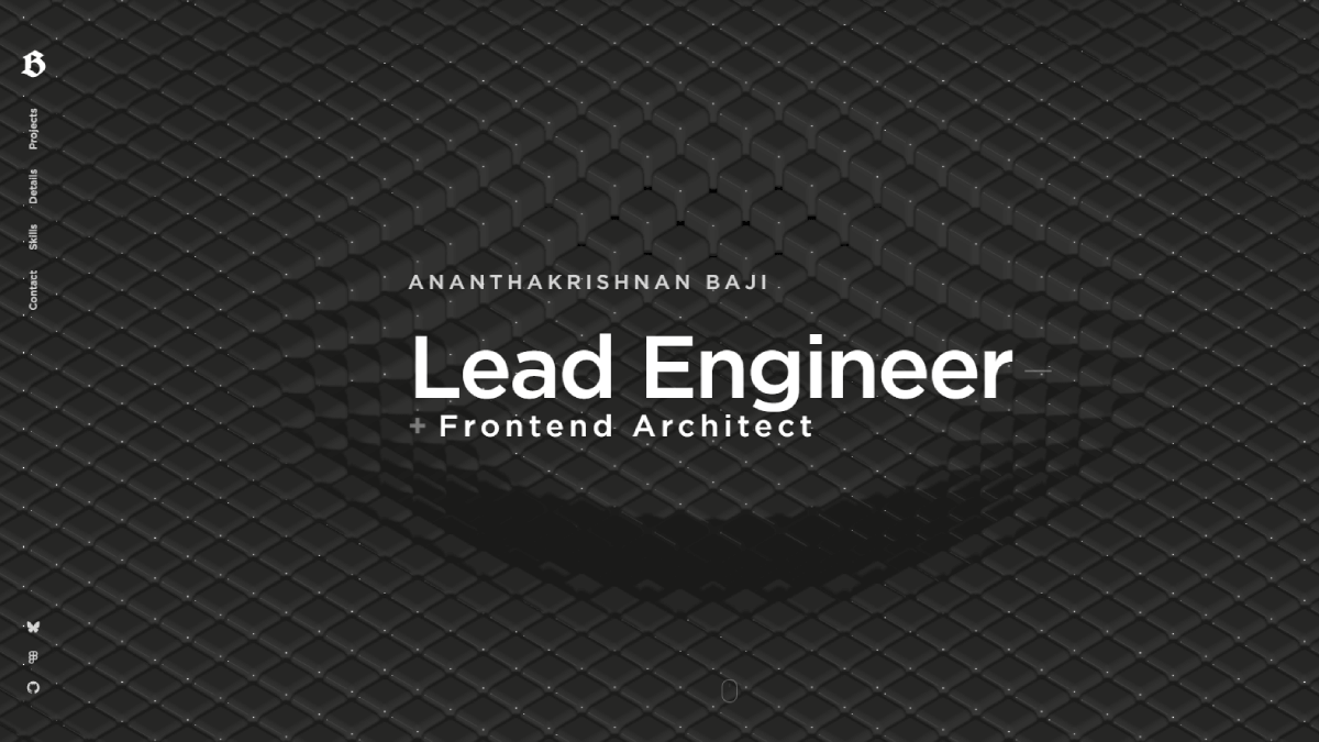 Ananthakrishnan Baji | Frontend Architect + Full Stack Expert